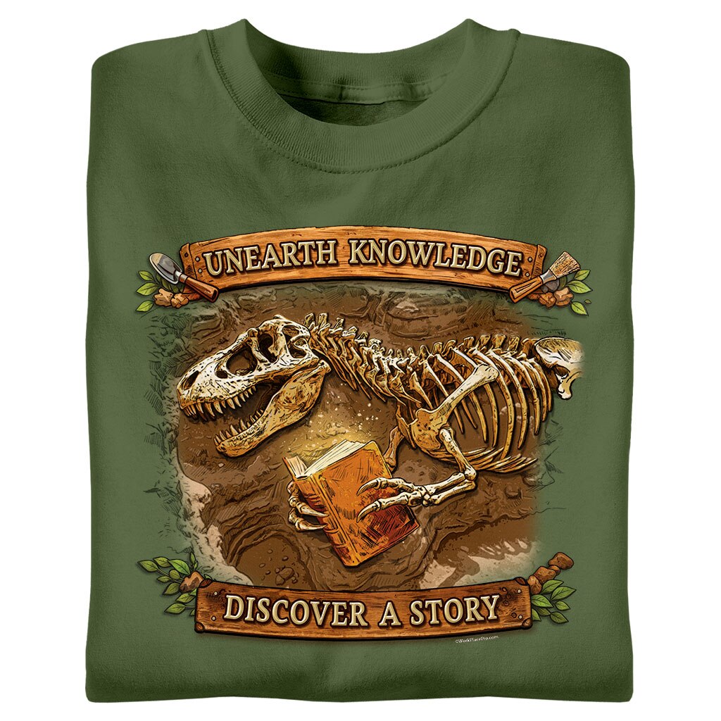 Unearth Knowledge Discover a Story Summer Reading T-Shirts for Libraries